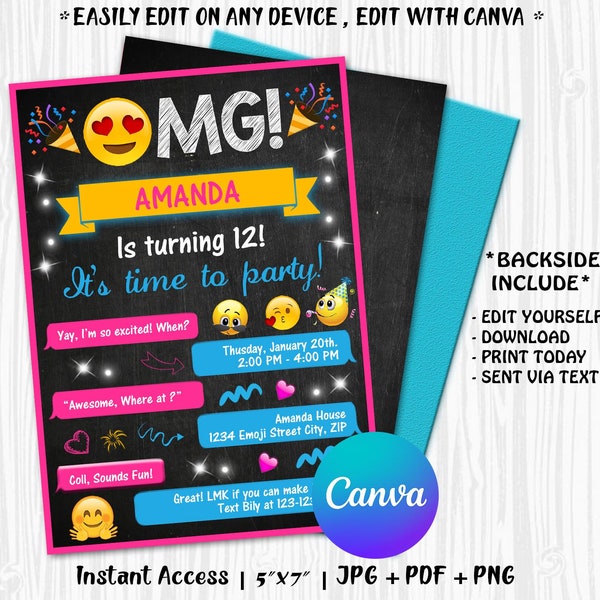 Emoji Invitation - Etsy