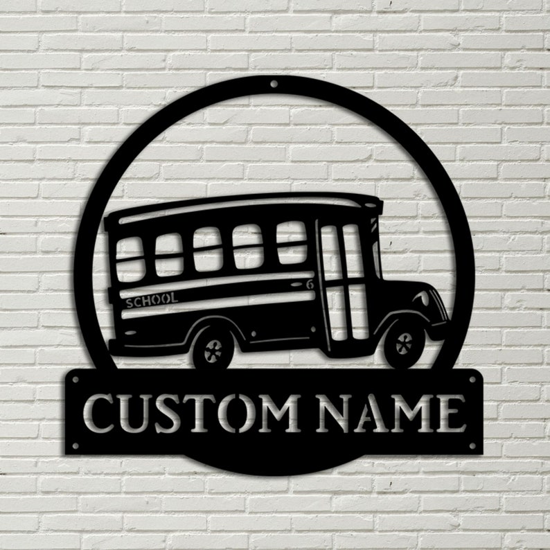 Personalized School Bus Driver Metal Sign Art Custom School - Etsy