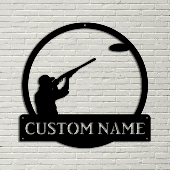 Personalized Trap Shooting Monogram Metal Sign Art Custom - Etsy
