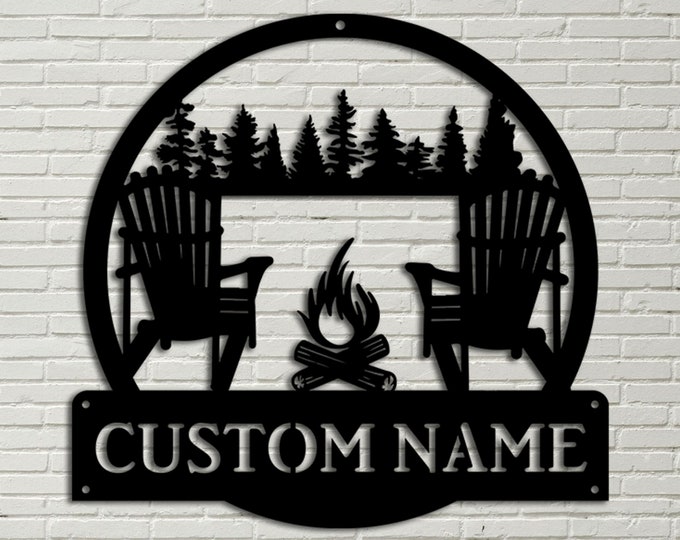 Personalized Metal Outdoor Sign, Custom Campfire Sign, Backyard Fire ...