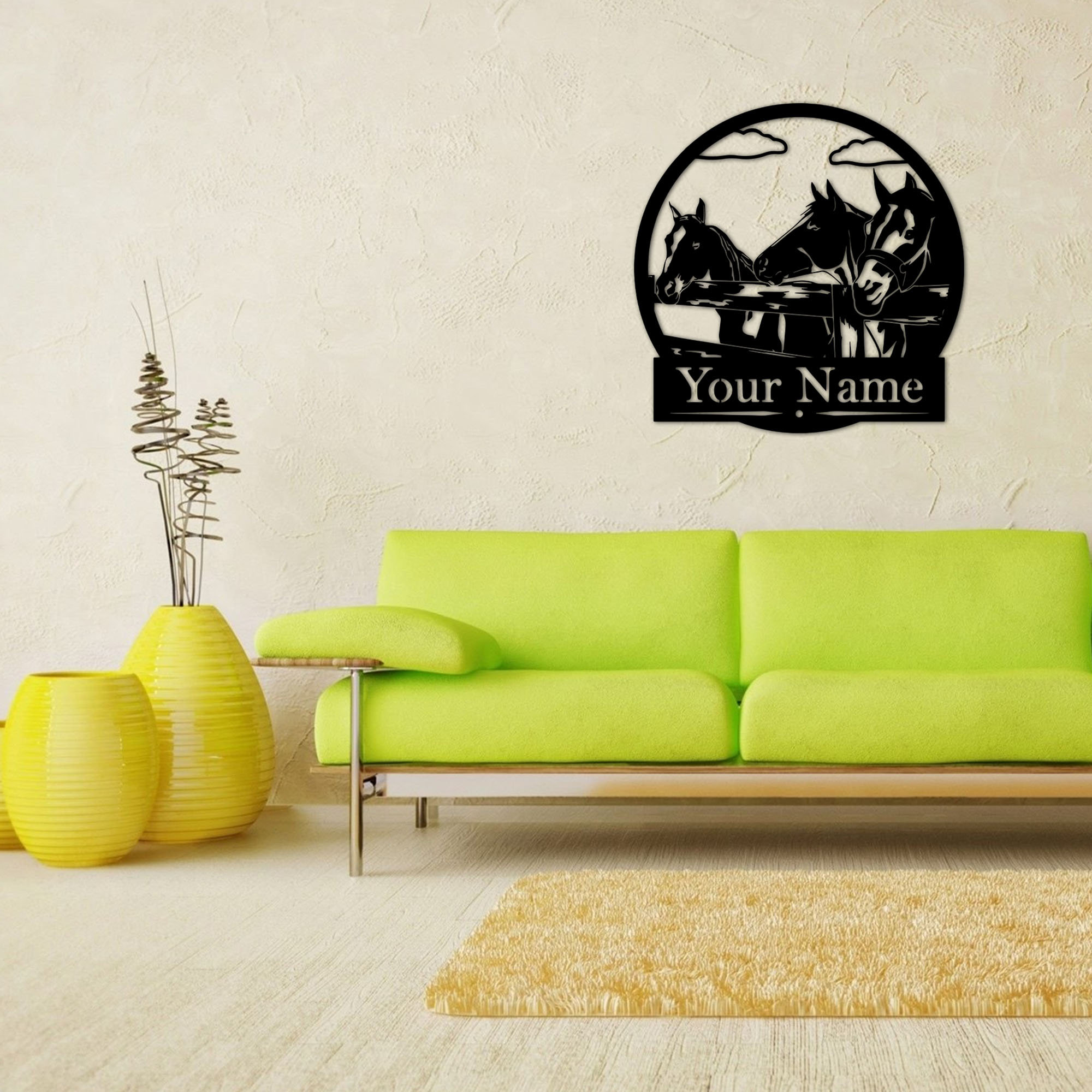 Custom Horses Fence Metal Sign Farm Decor Barrel Racing | Etsy