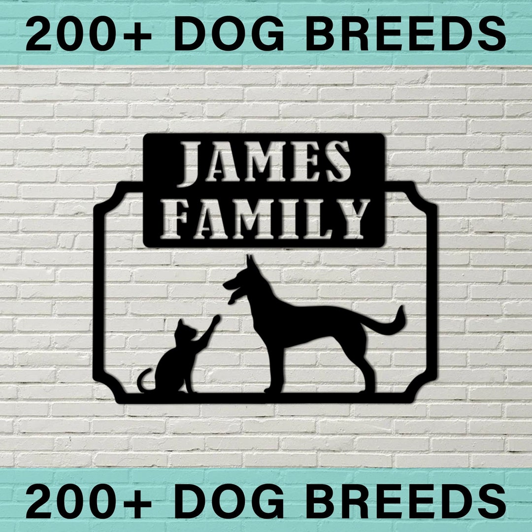 Custom Metal Address Sign, Cat and Dog Sign, Housewarming Gift, Cat ...