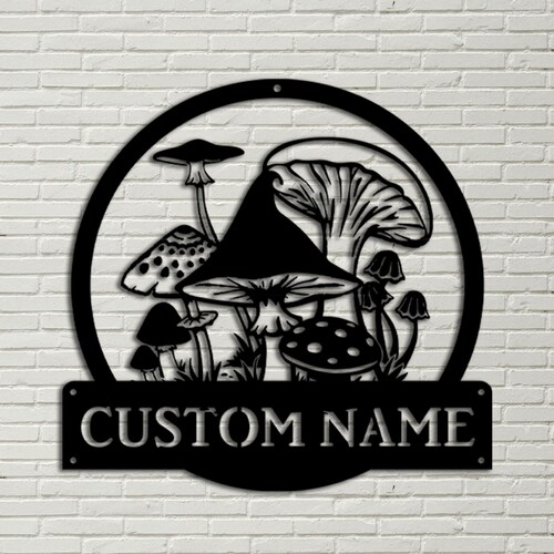 Personalized Mushrooms Monogram Metal Sign Art Custom - Etsy
