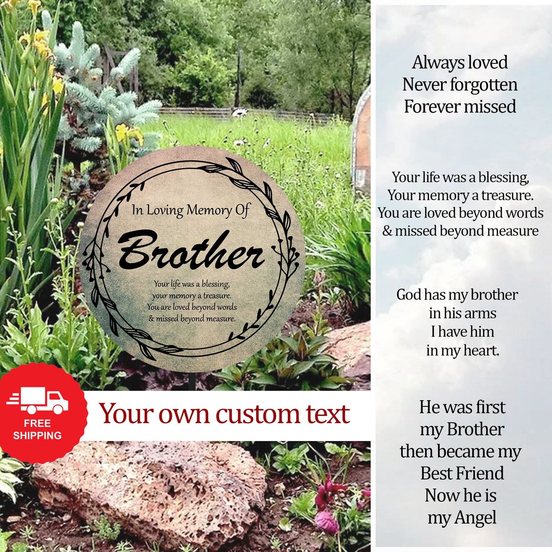 Brother Memorial Stake - Plaque, Outdoor Grave Marker, Personalised ...