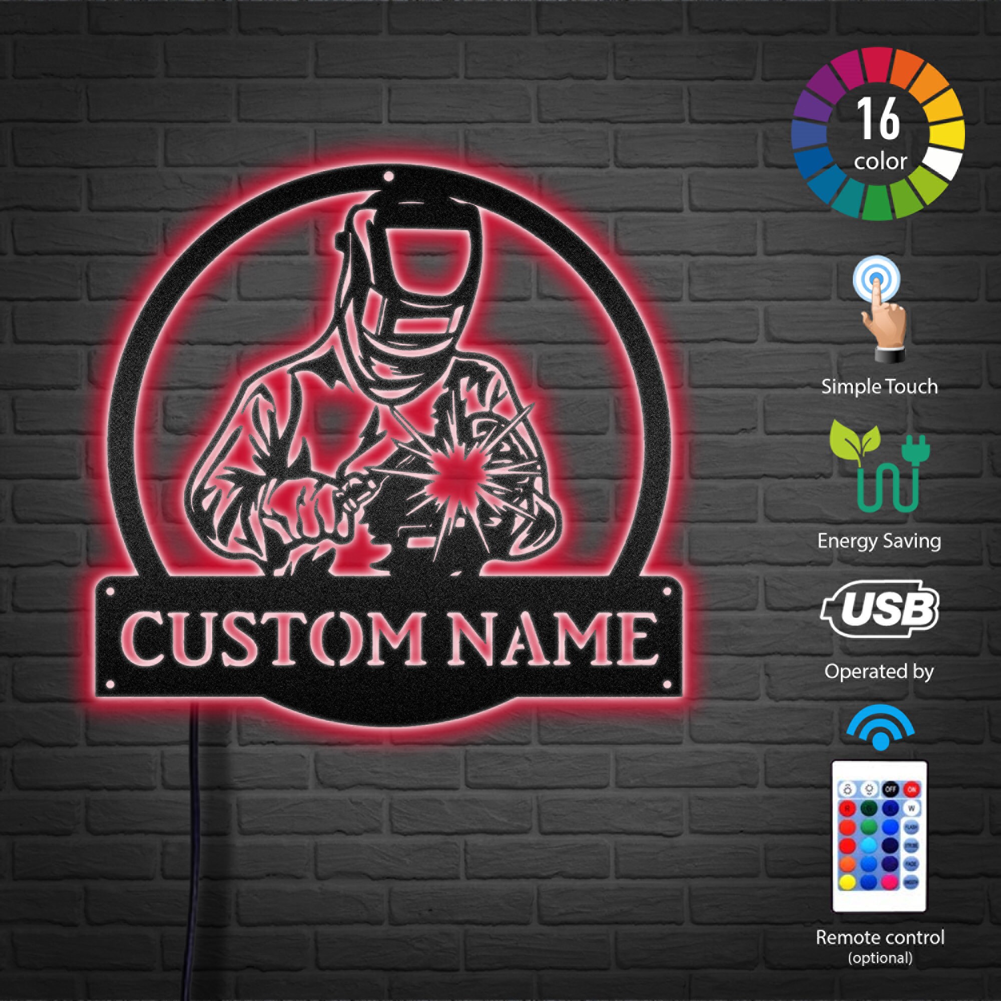 Personalized Welder Monogram Metal Sign Art, Custom Welder Monogram ...