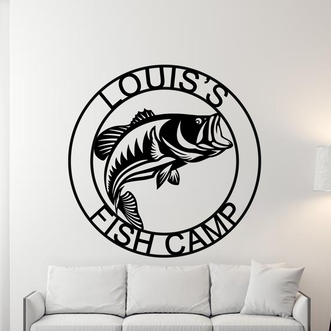 Fishing Monogram, Fish Sign, Custom Fishing Sign, Custom Fish Sign ...