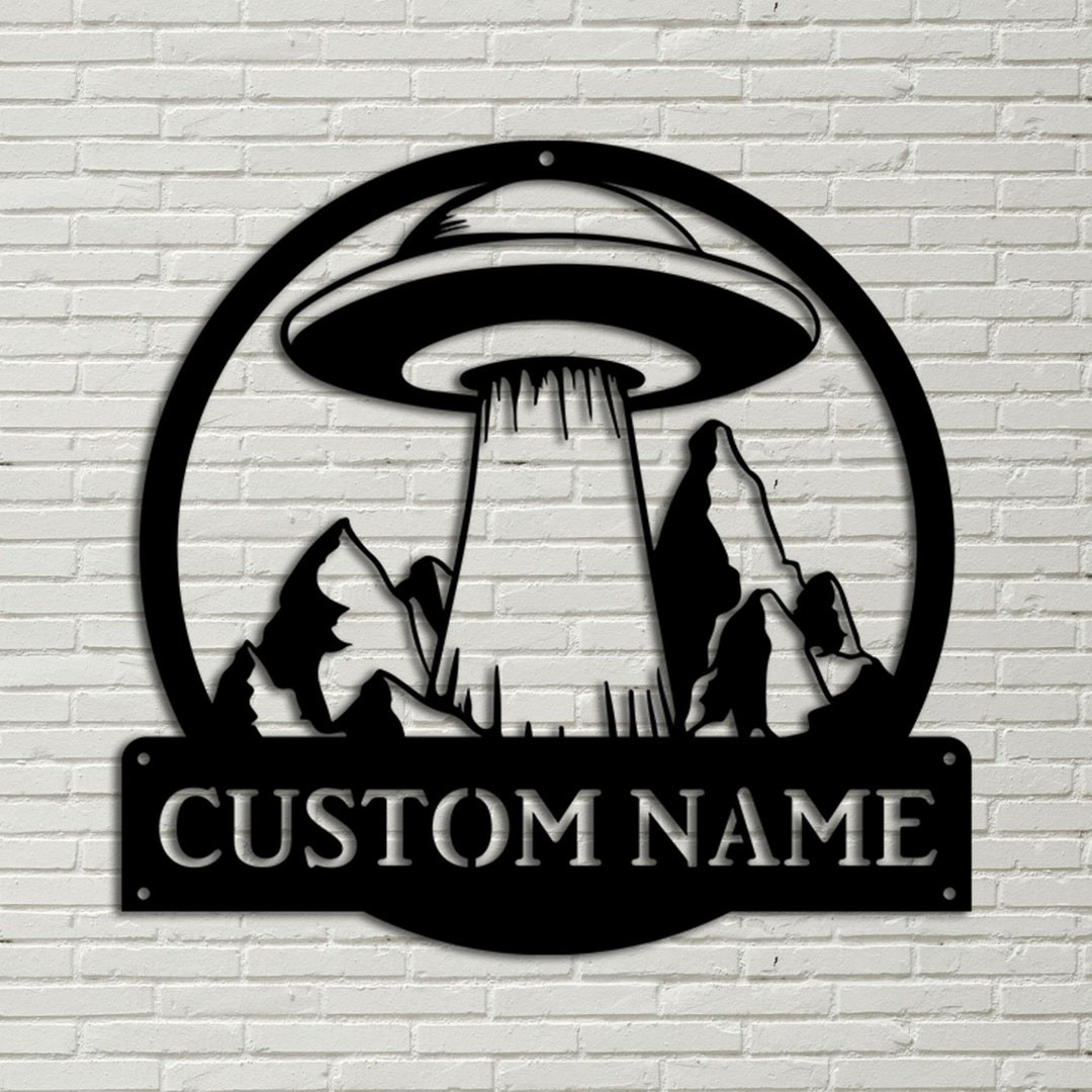 Personalized UFO Metal Sign Art, Custom UFO Metal Sign, UFO Gift Funny ...