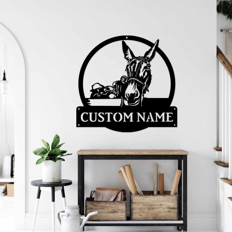 Personalized Donkey Metal Sign, Farm Animals Sign, Metal Sign for ...
