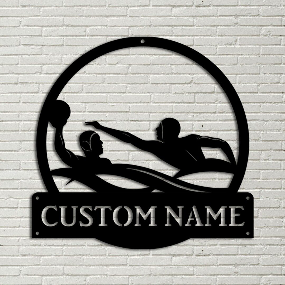 Personalized Water Polo Sport Monogram Metal Sign Art, Custom Water ...