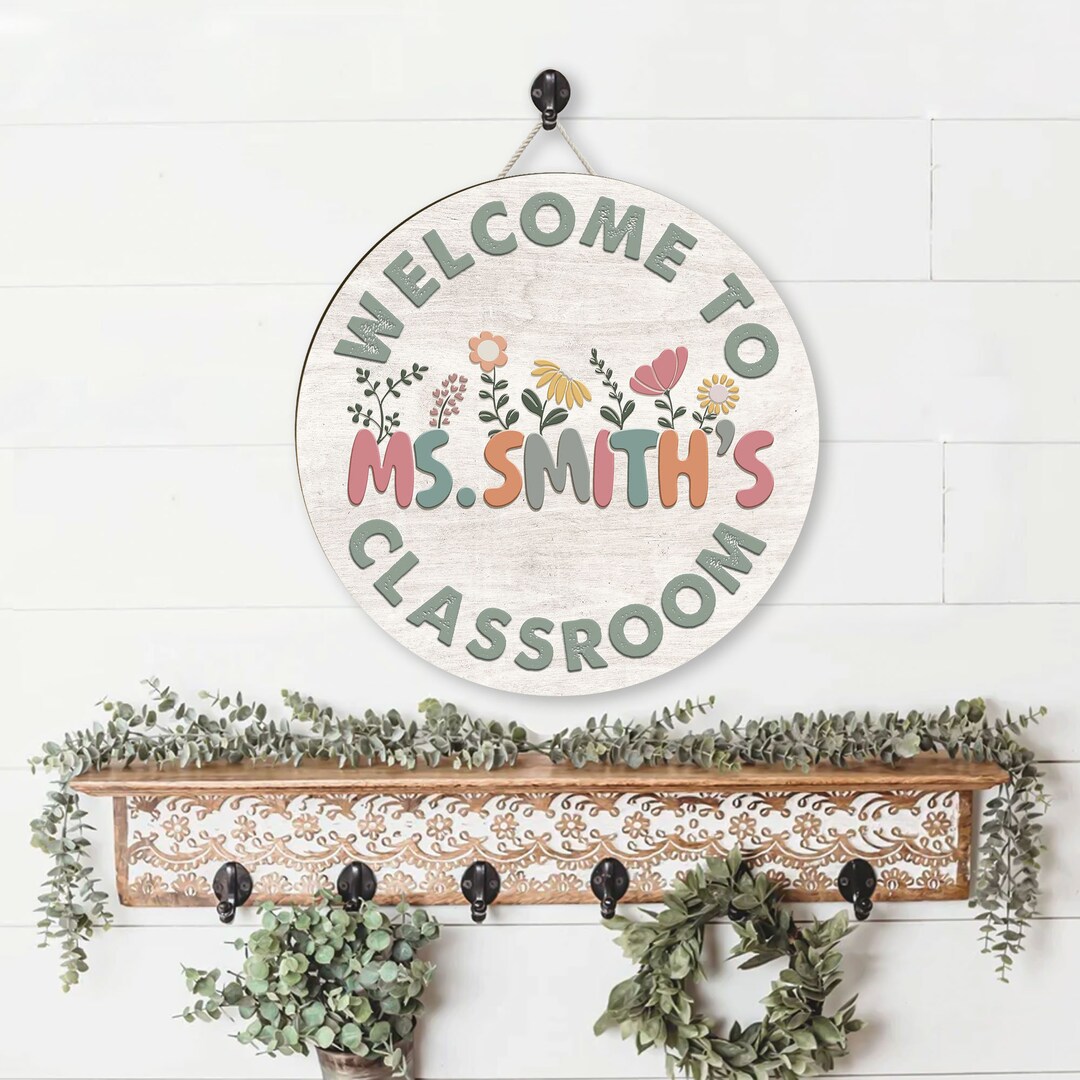 Custom Teacher Door Sign, Classroom Door Decor, Teacher Name Sign ...