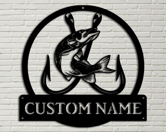 Custom Northern Pike Fish Metal Wall Art Personalized - Etsy