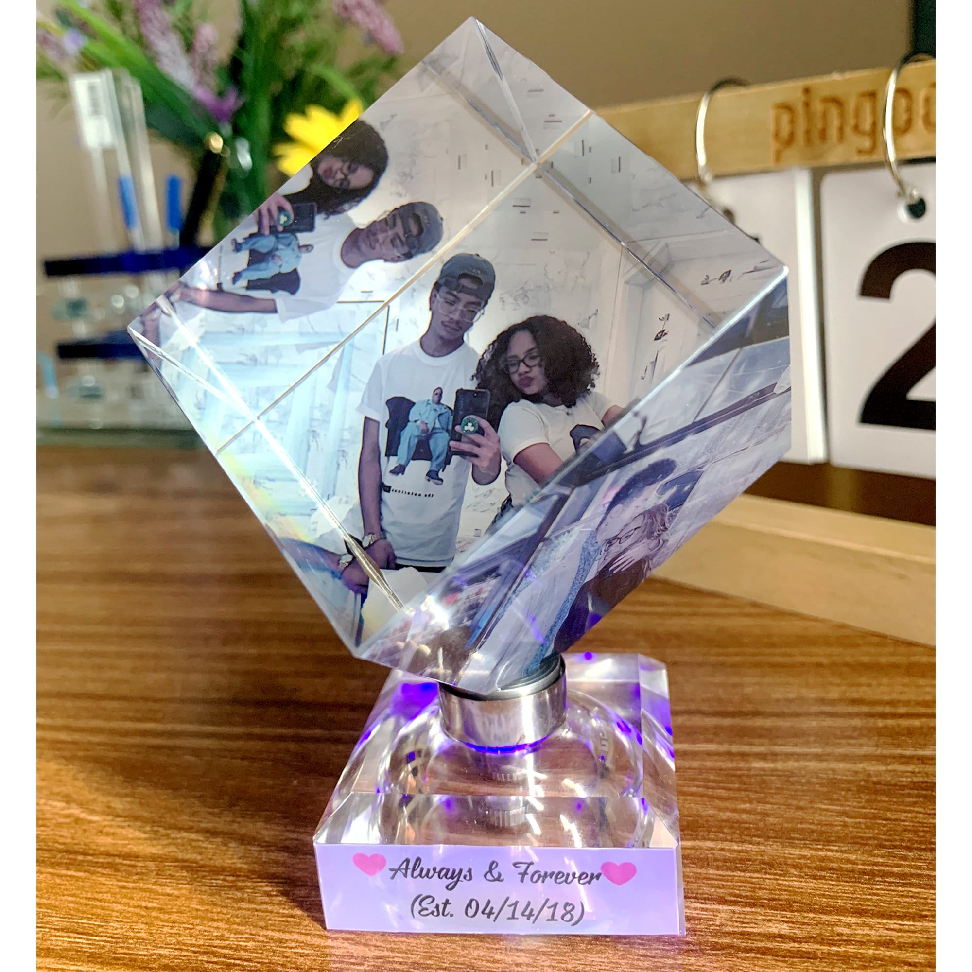 3d Crystal Photo Crystal Photo Cube Custom 3D Crystal Photo - Etsy