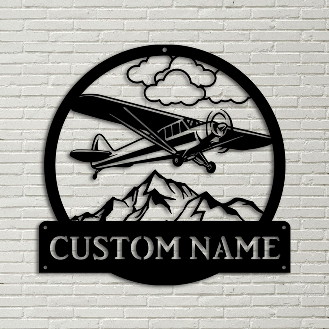 Personalized Airplane Monogram Metal Sign Art custom Airplane - Etsy