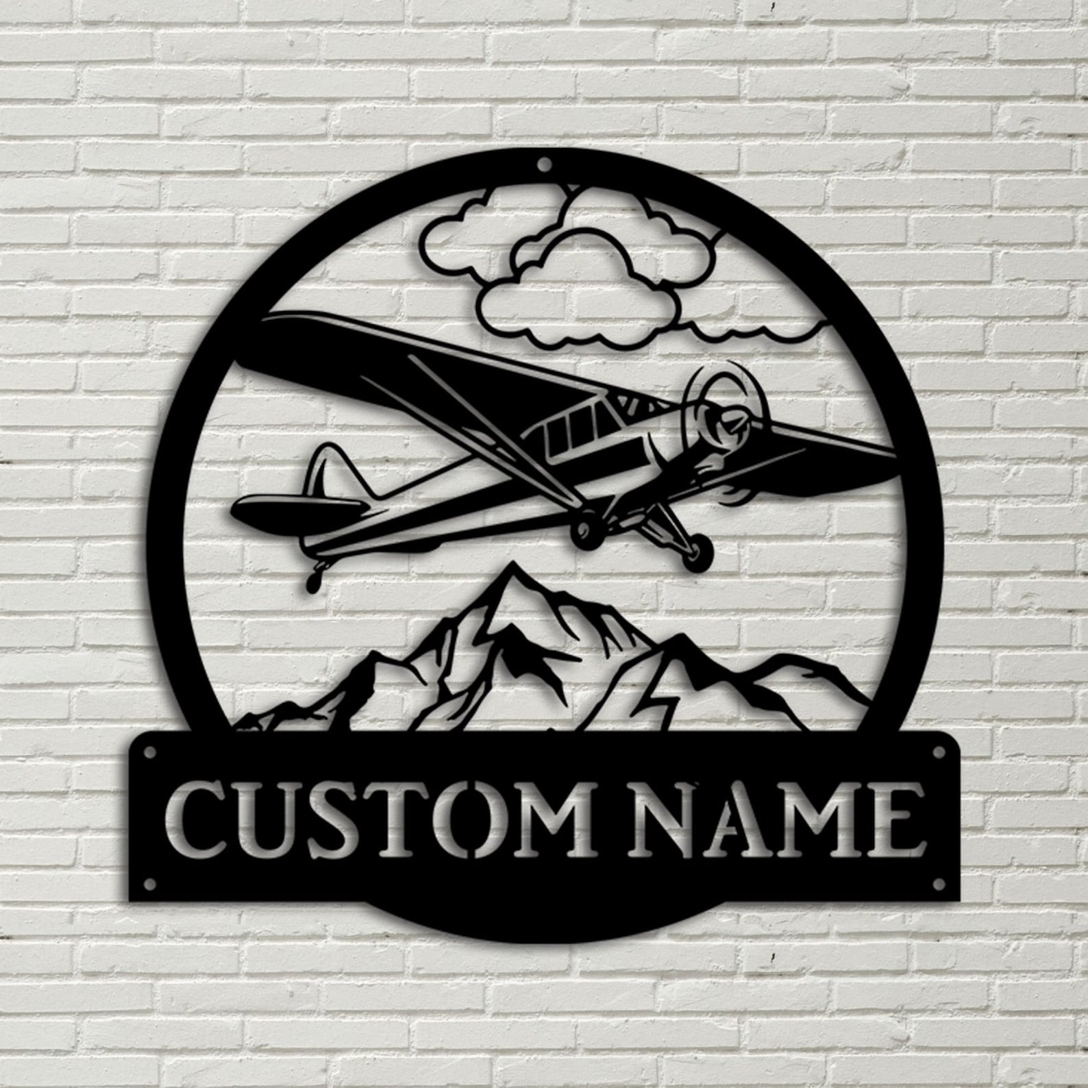 Personalized Airplane Monogram Metal Sign Art custom Airplane - Etsy