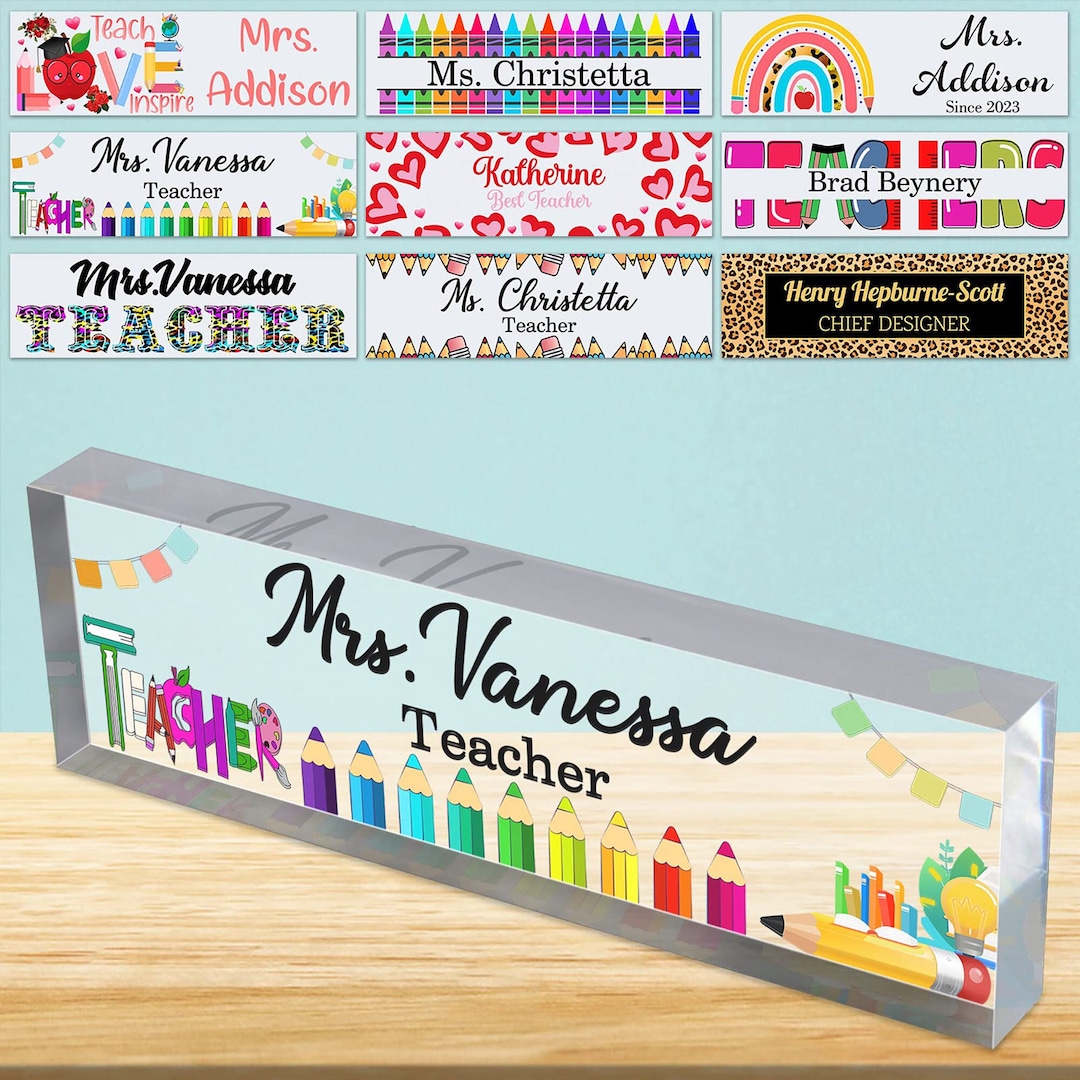 Personalized Teacher Desk Name Plate Teacher Gift, Custom Teacher Desk ...