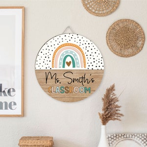 Custom Teacher Door Sign, Classroom Door Decor, Teacher Name Sign ...