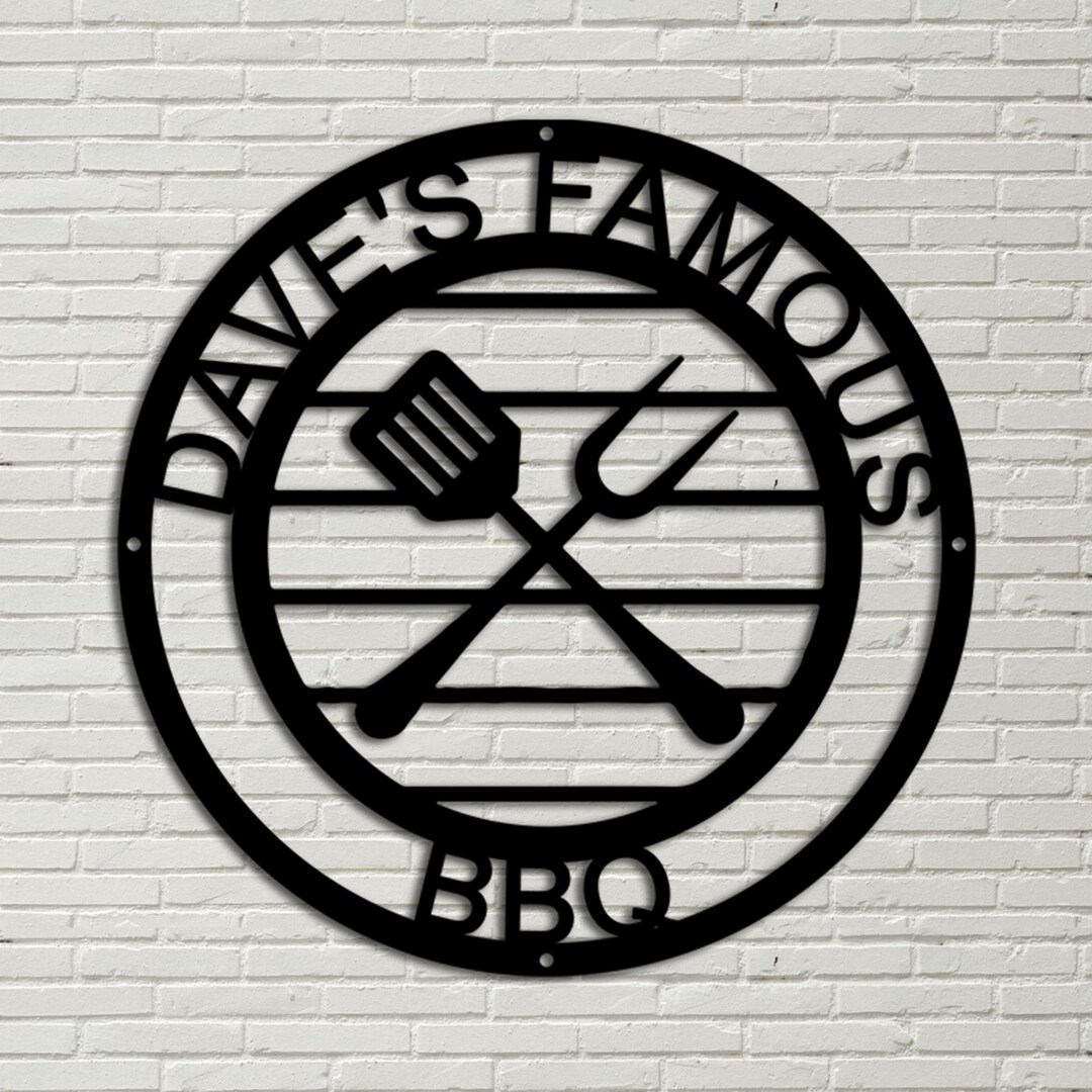 Personalized BBQ Sign, Metal Sign for Kitchen, Grilling Gifts Signs ...