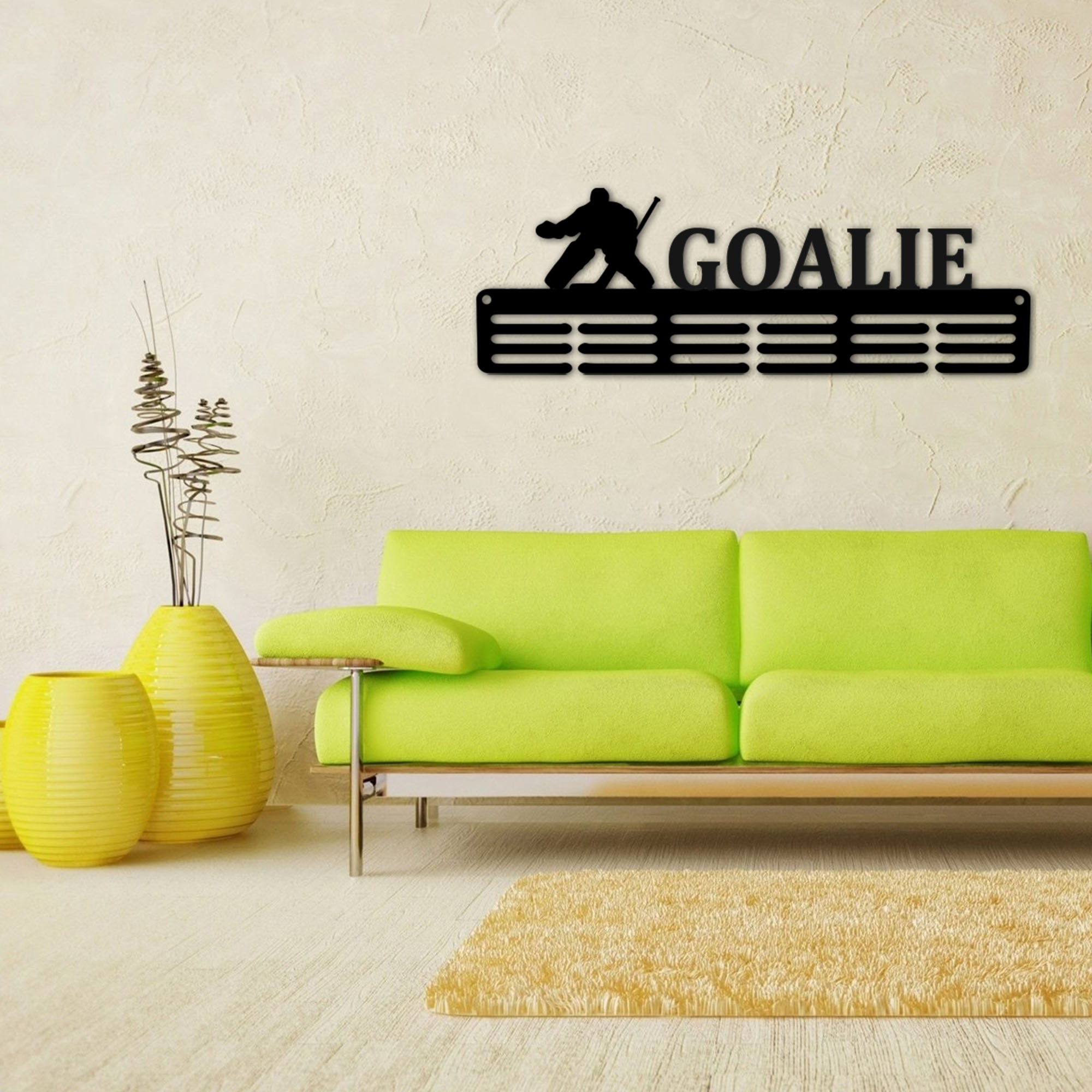 Customized Hockey Goalie Sport Medal Hanger Metal Sign - 12 Rungs for ...