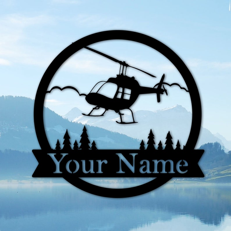 Helicopter Metal Sign Pilot Gifts Personalized Aviation - Etsy