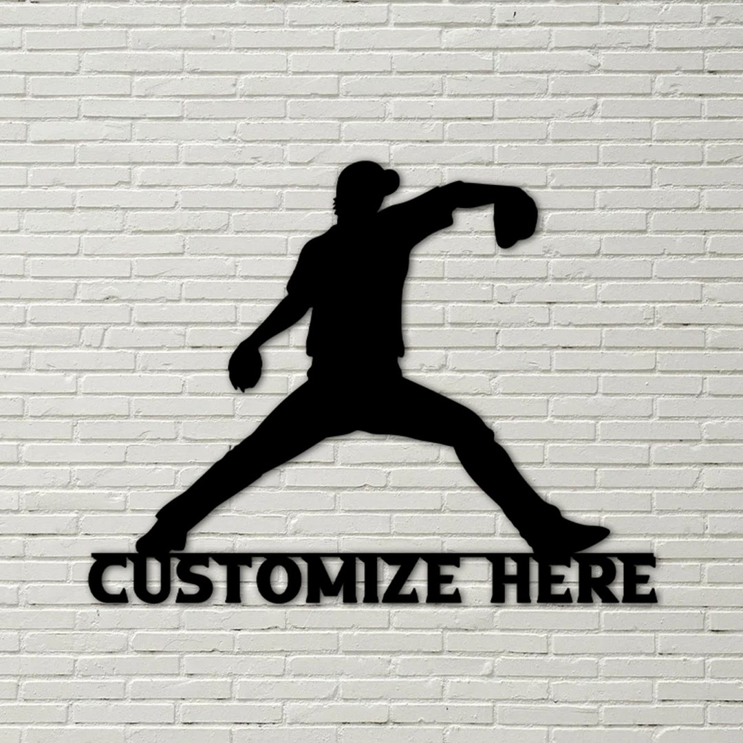 Customizable Metal Baseball Pitcher Sign - Etsy