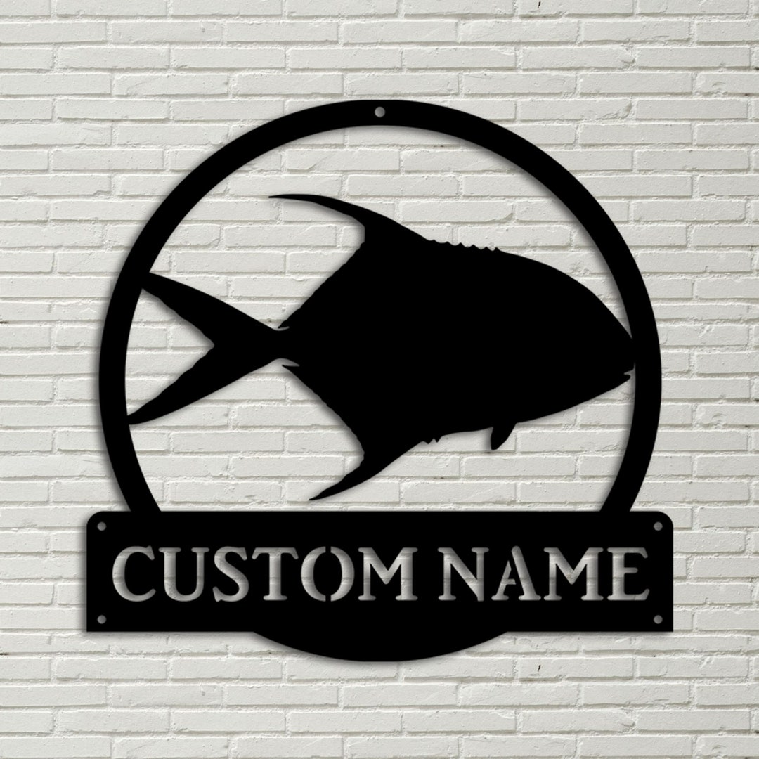 Personalized Florida Pompano Fishing Monogram Metal Sign Art Custom ...