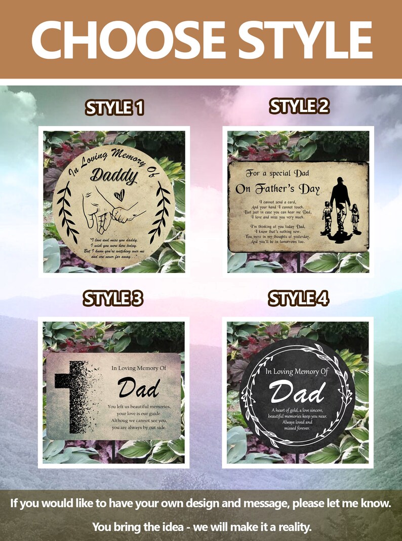 Father Memorial Stake - Plaque, Outdoor Grave Marker, Personalised ...