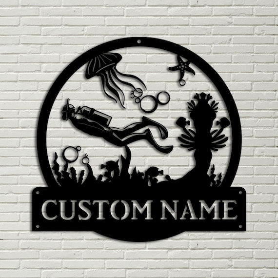 Personalized Scuba Diving Sport Monogram Metal Sign Art - Etsy