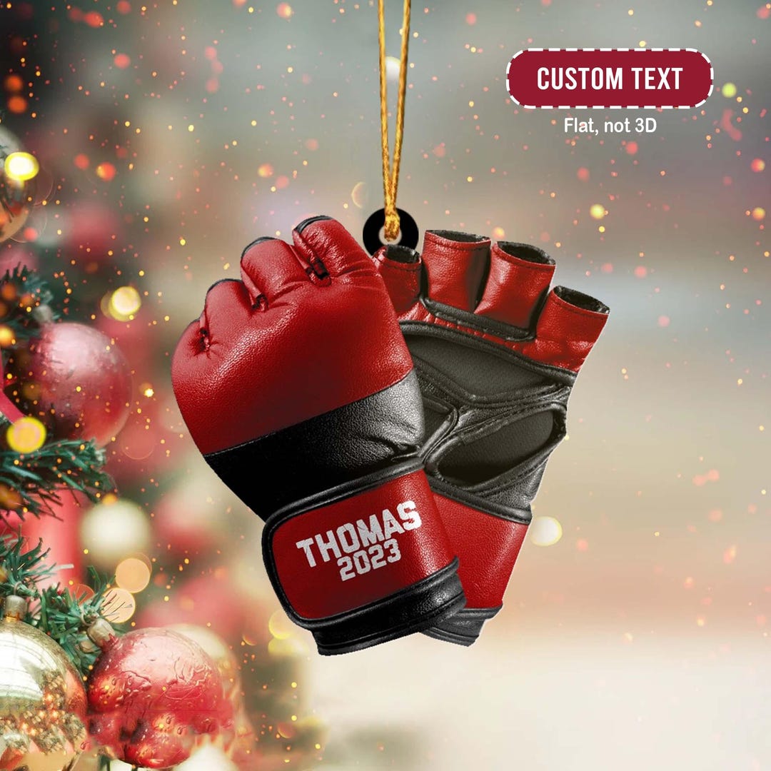 Mixed Martial Arts Ornament, Personalized MMA Glove 2D Flat Ornament ...