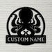 Personalized Octopus Metal Sign Art, Custom Octopus Metal Sign, Octopus ...