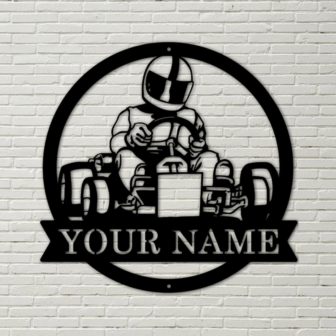 Personalized Go Kart Racing Led Metal Sign, Custom Go Kart Racing Metal ...