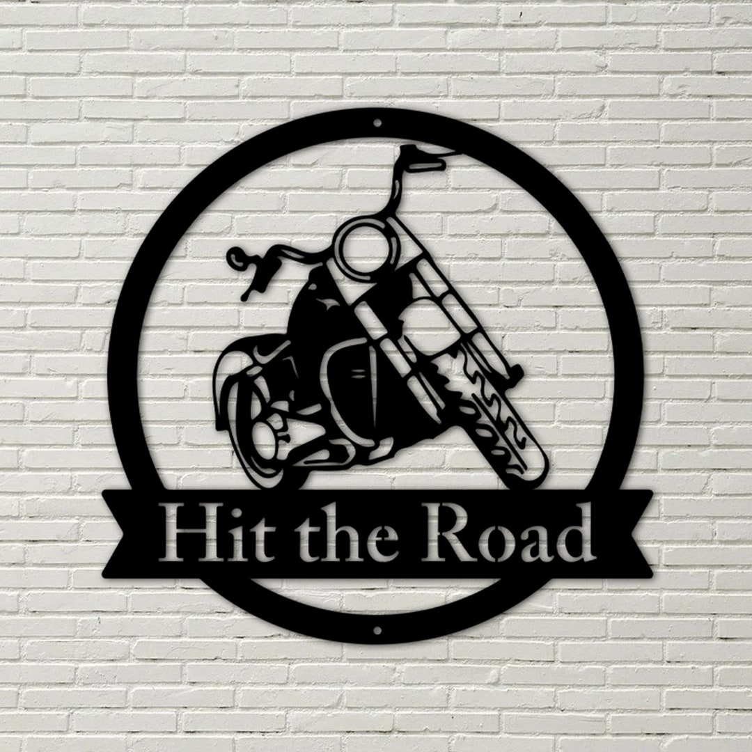 Motorcycle Metal Sign, Metal Garage Sign, Personalized Metal Art, Steel ...