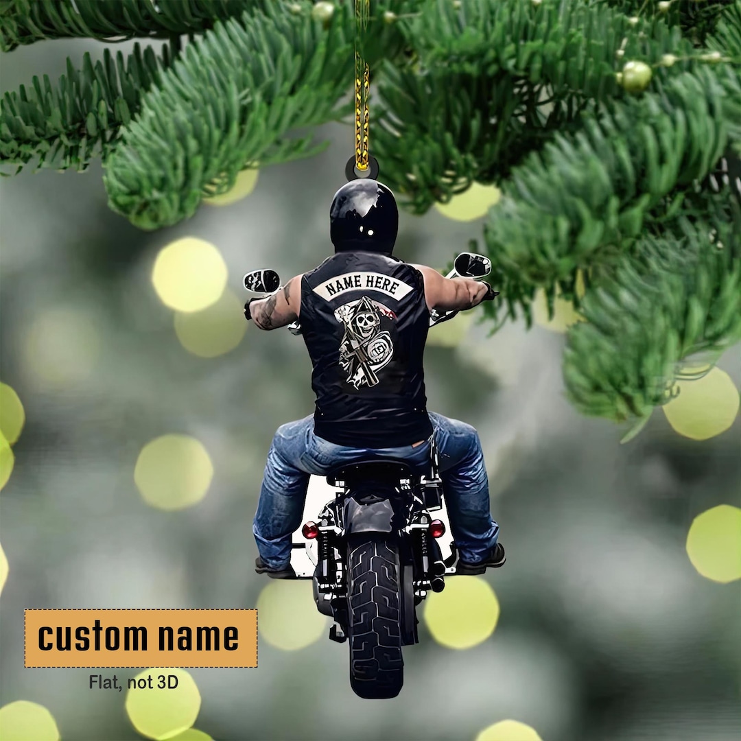Personalized Biker Man Ornament, Biker Gift Personalized Motorcycle ...