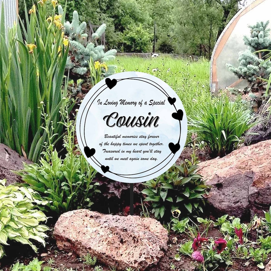 Cousin Memorial Stake - Plaque, Outdoor Grave Marker, Personalised ...