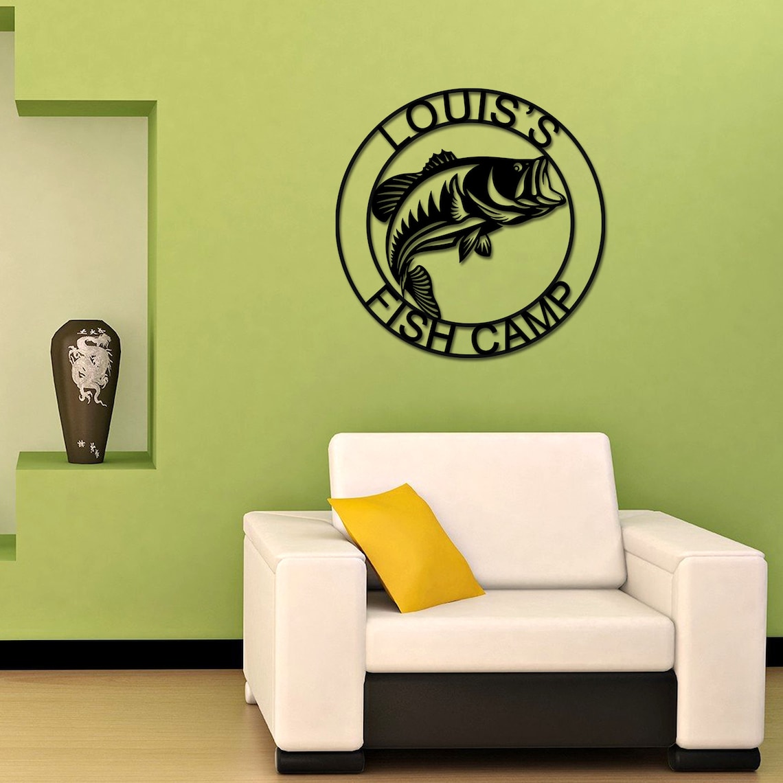 Fishing Monogram Fish Sign Custom Fishing Sign Custom Fish | Etsy