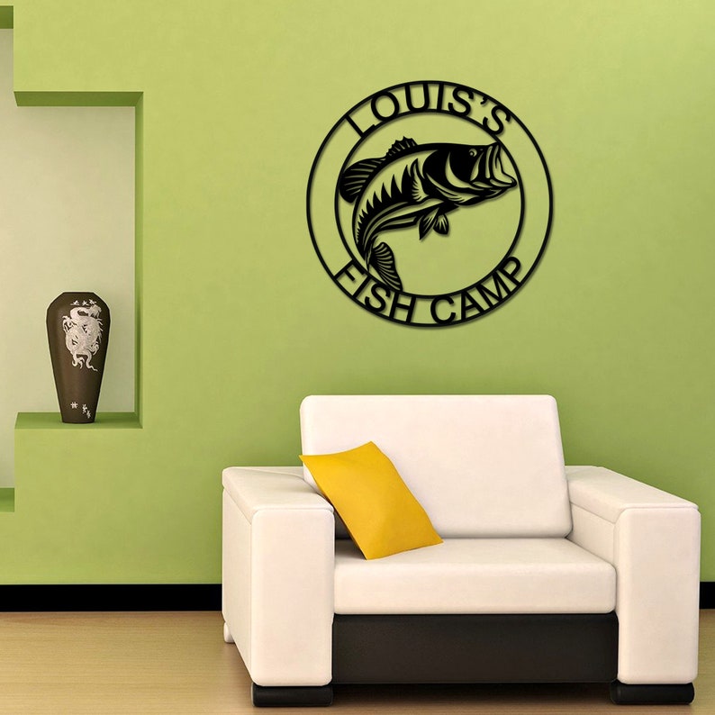 Fishing Monogram Fish Sign Custom Fishing Sign Custom Fish - Etsy