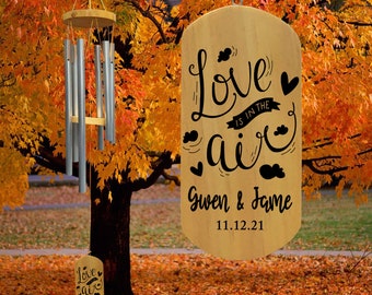 Love is in the Air Wind Chime, Personalized Wind Chime, House Warming ...