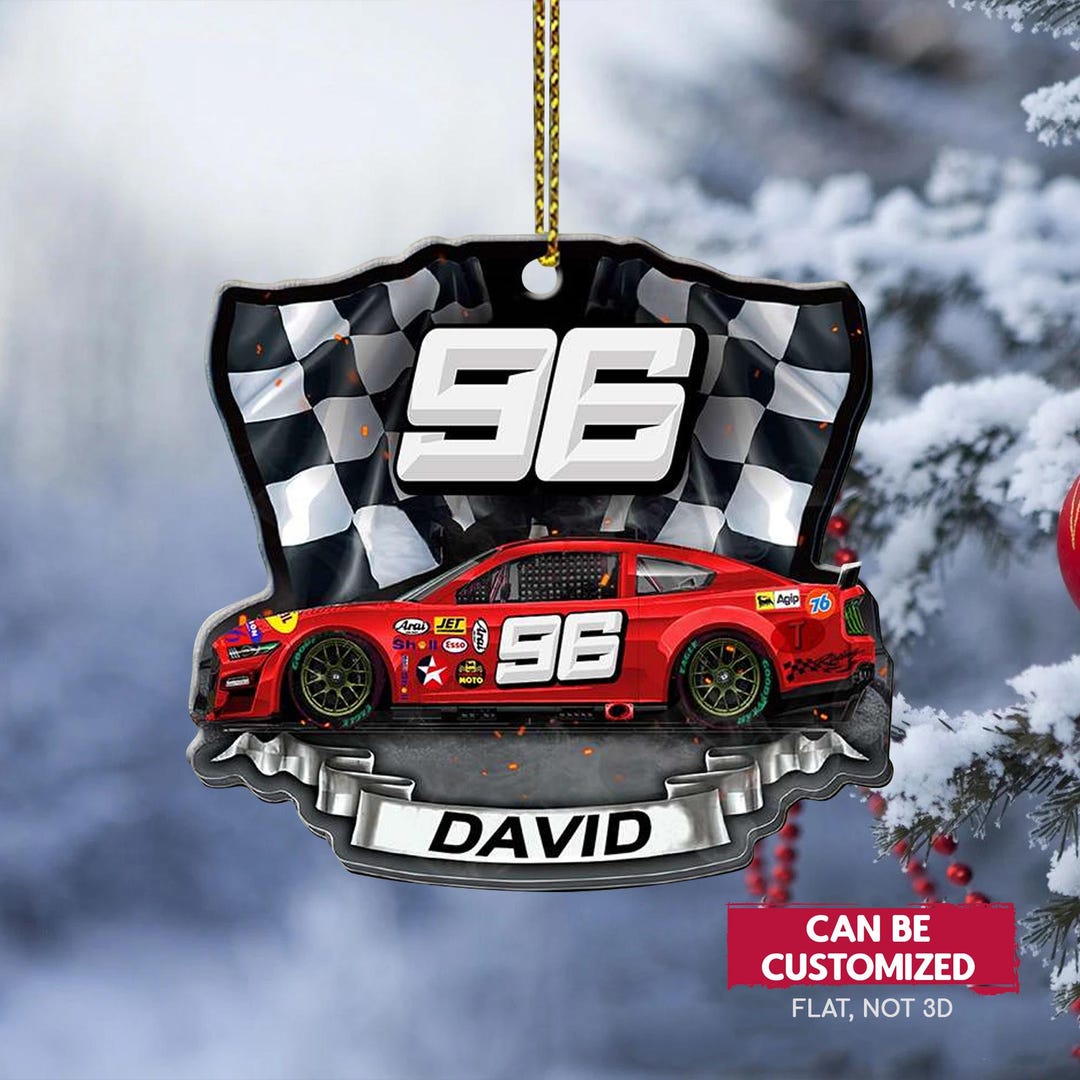 Xmas Car Racing Ornament, Personalized Christmas Ornament, Christmas ...
