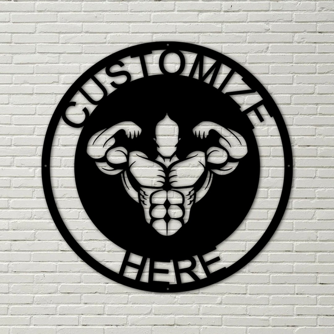 Customizable Metal Bodybuilder Sign Personalized Gym - Etsy