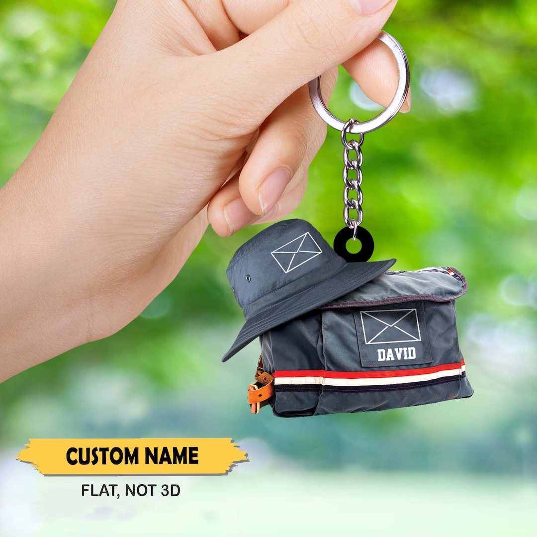 Personalized Postal Worker 2D Flat Keychain, Custom Postal Worker ...
