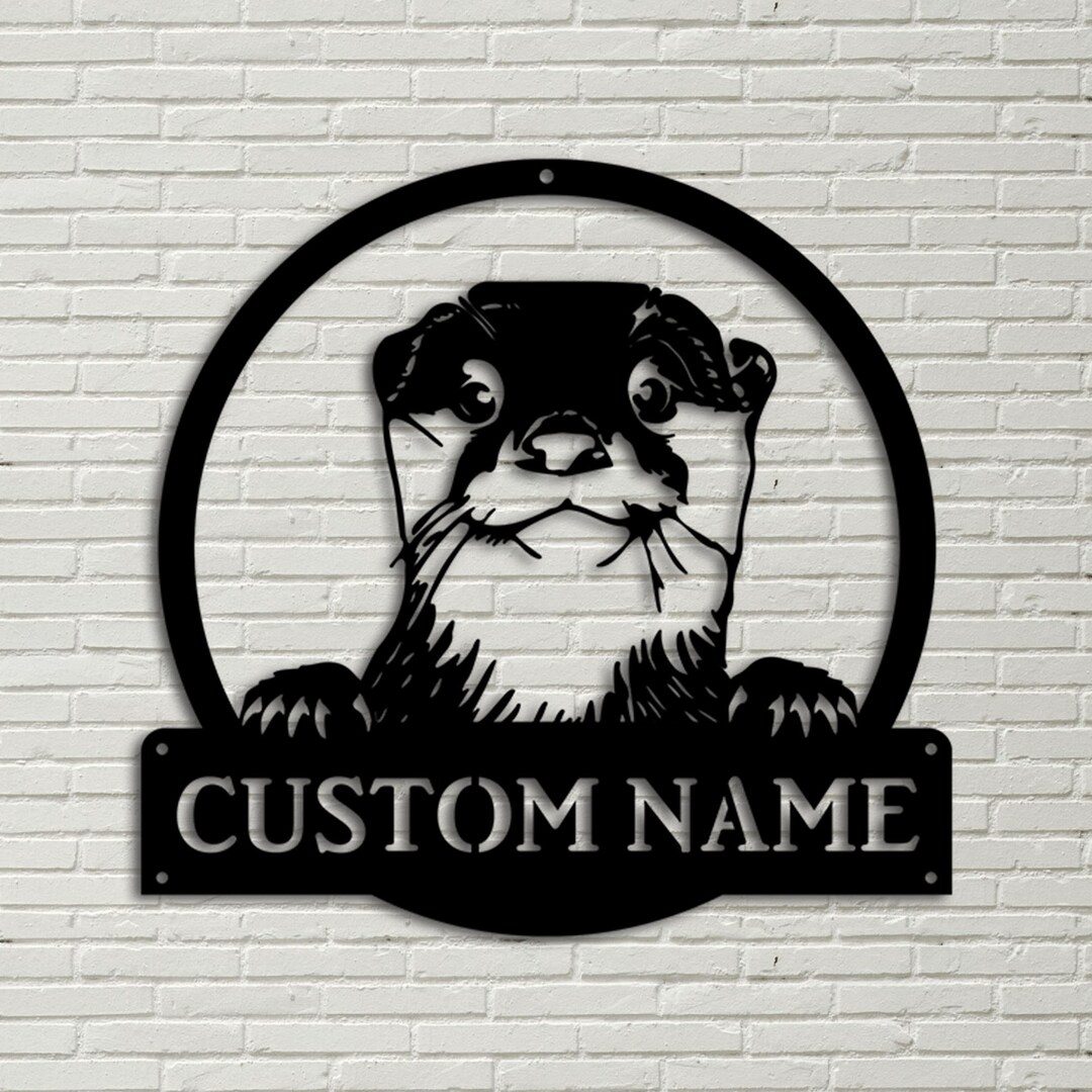 Personalized Led River Otter Metal Sign Art, Custom Otter Metal Sign ...