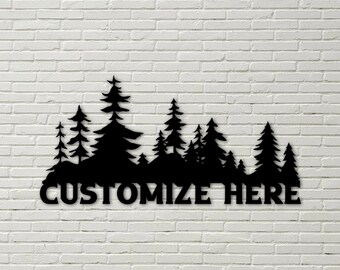 Metal Pine Tree Sign - Etsy