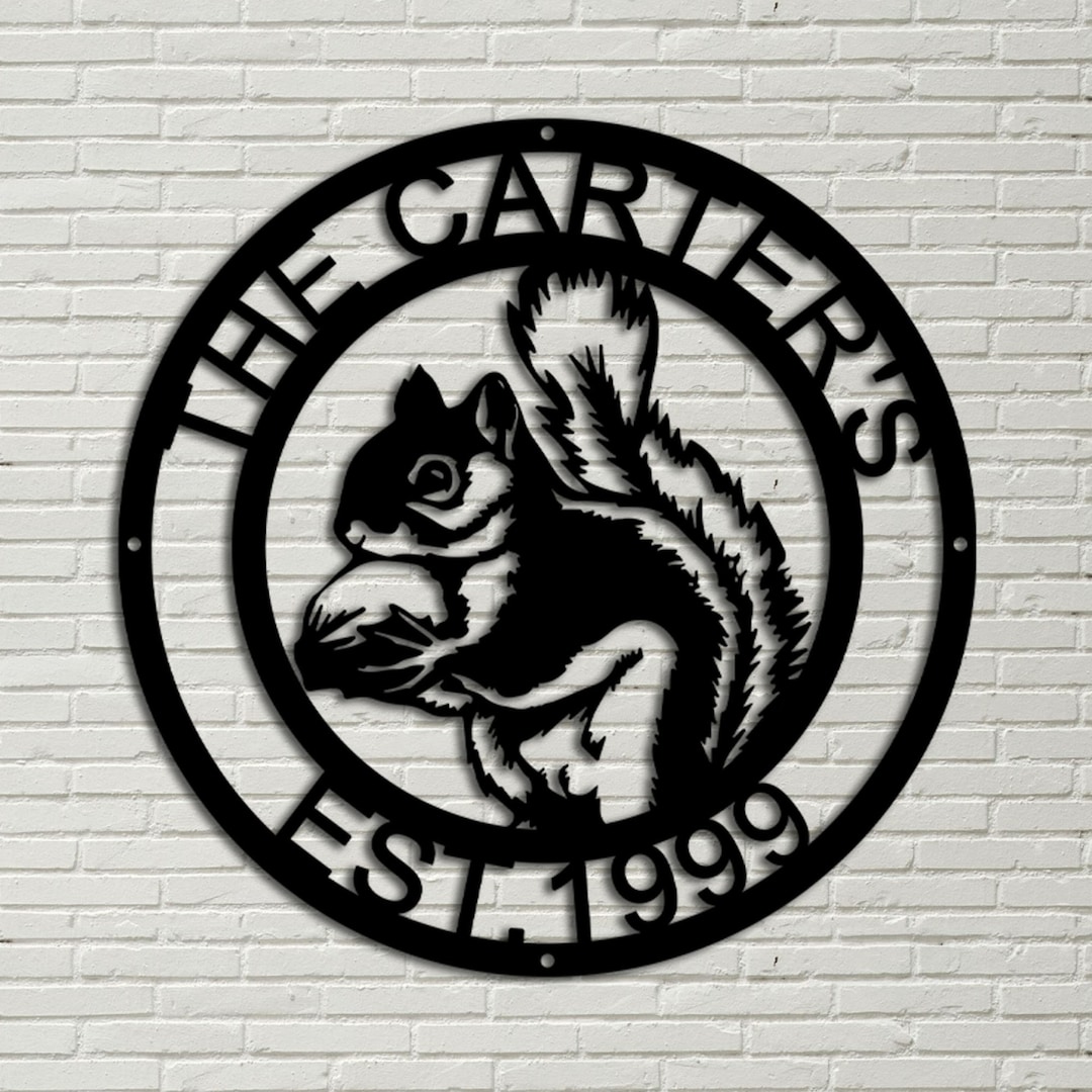 Squirrel Personalized Led Metal Sign, Cabin Decor, Camping Sign ...