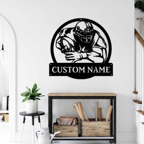 Football Metal Wall Art Metal Football Decor Football Sign - Etsy