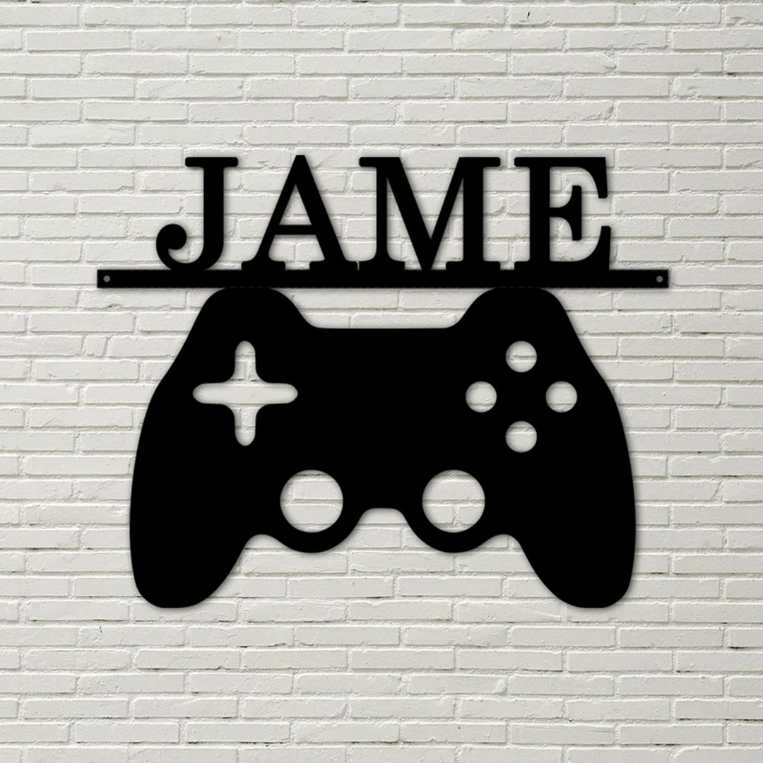 Gamer Name Sign, Nursery Decor, Personalized Metal Sign, Personalized ...