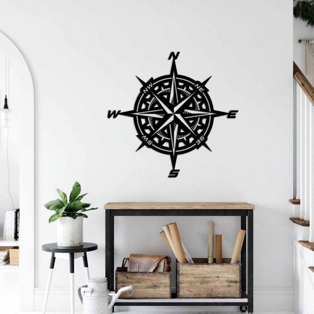 North Star Compass Wall Art, North Star Wall Art, Star Compass for Wall ...