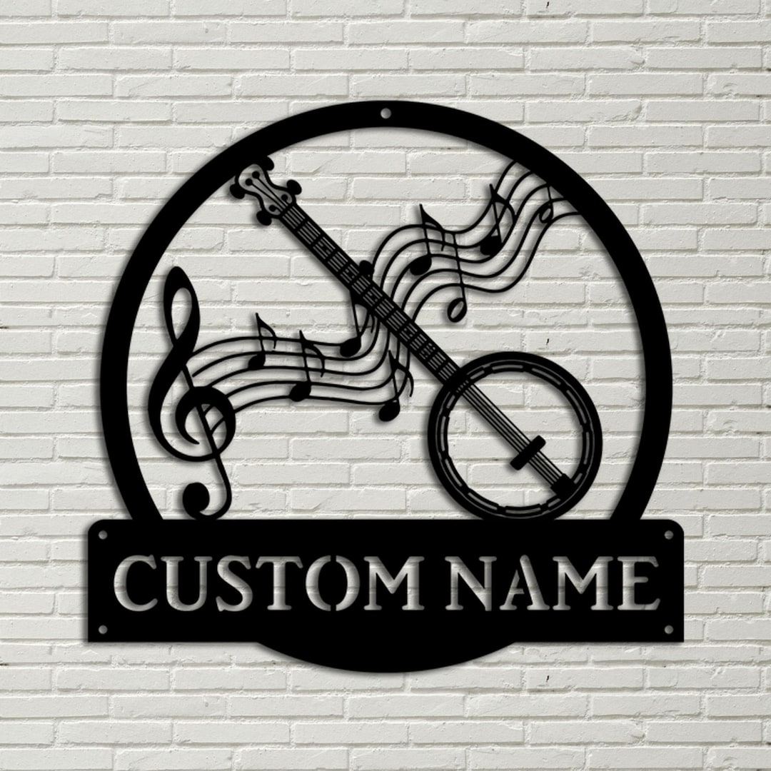 Personalized Banjo Music Metal Sign Art Custom Banjo Music Metal Sign ...