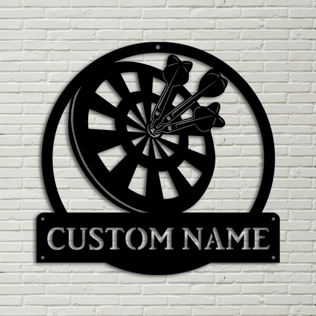Personalized Darts Monogram Metal Sign, Custom Darts Metal Sign, Sport ...