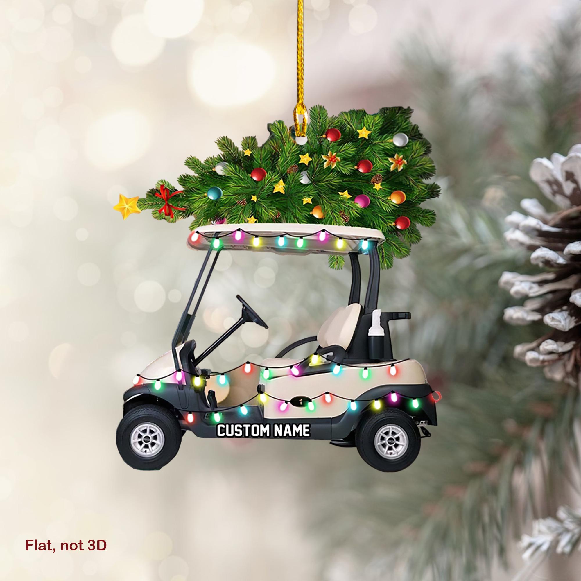 Personalized Golf Cart Christmas Tree Ornament, Christmas Golf Ornament ...