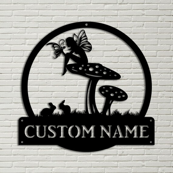 Personalized Fairy Monogram Metal Sign Art Custom Fairy Metal - Etsy