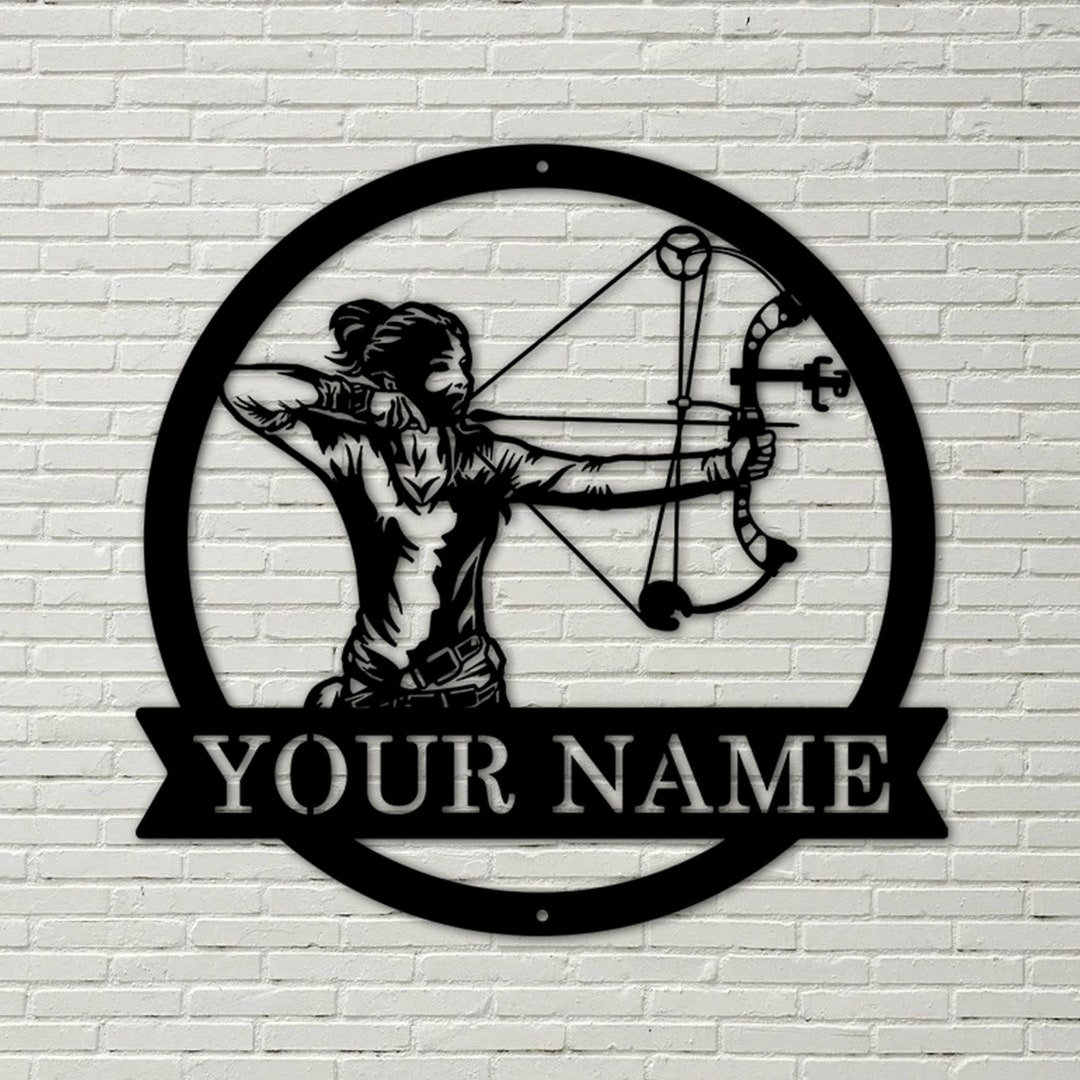 Personalized Archery Sport, Metal Sign Art, Custom Archery Sport Metal ...